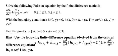 Solved Solve The Following Poisson Equation By The Finite
