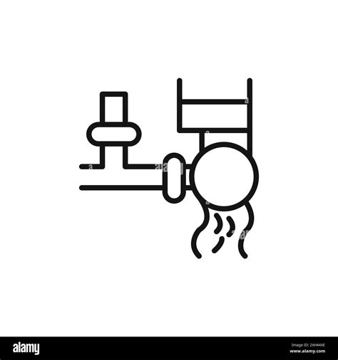 Water Supply Icon Logo Sign Vector Outline In Black And White Color
