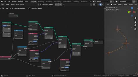 How To Create A Curve Between Two Points In Geometry Nodes Modeling
