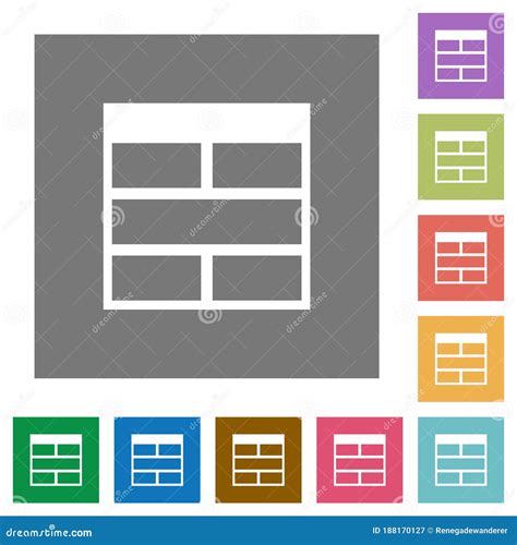 Spreadsheet Horizontally Merge Table Cells Square Flat Icons Stock