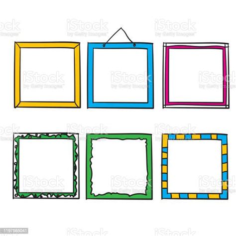 밝은 색상 손으로 그린 낙서 스타일 벡터와 낙서 프레임 컬렉션 그리기에 대한 스톡 벡터 아트 및 기타 이미지 그리기 사진 예술 및 공예제품 드로잉 Istock