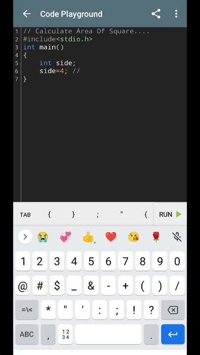 C Calculate Area Of Square Program In C Language Shorts Youtube