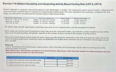 Solved Exercise Static Calculating And Interpreting Chegg