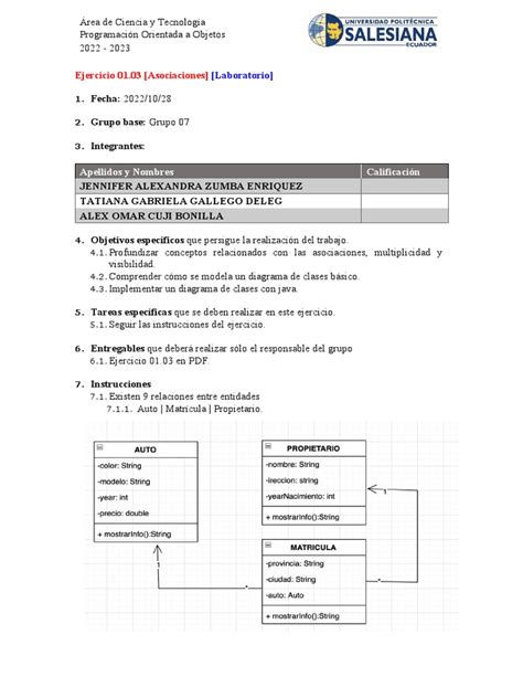 G07 Poo Ejercicio 01 03 Pdf Java Lenguaje De Programación