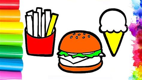 Як Намалювати 🍔🍟Намалювати малюнок🎨 Малювання для дітей Гамбургер Youtube