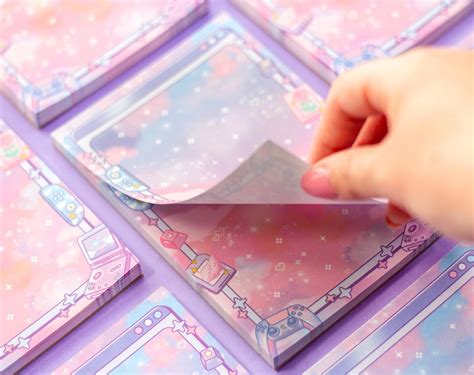 Game Time Notepad Cute Dreamy Kawaii Aesthetic Stationery Memo Pad Etsy