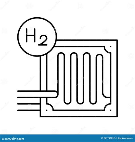 Fuel Cells Hydrogen Line Icon Vector Illustration Stock Vector Illustration Of Background