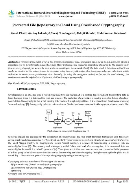 Pdf Irjet Protected File Repository In Cloud Using Crossbreed