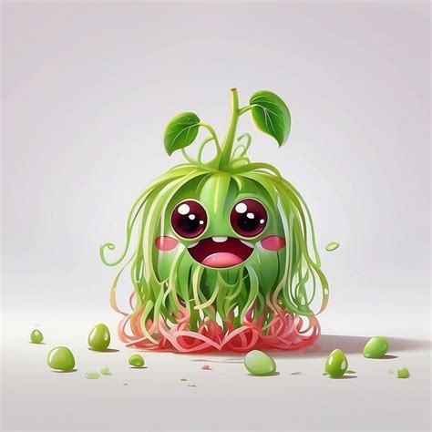 Premium Photo 3d Cute Bean Sprouts Character