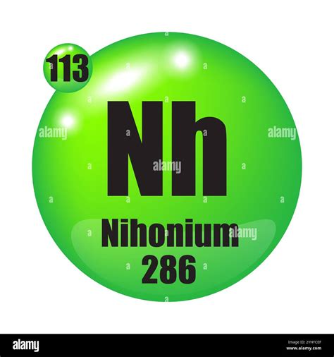 Nihonium Icon Nh Chemical Element Atomic Number 113 Mass 286 Stock Vector Image And Art Alamy