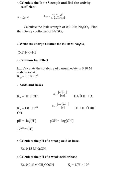 Solved Calculate The Ionic Strength And Find The Activity Chegg Com