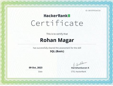Hackerrank Hackerrankcertified Sql Sqlprogramming Programming Rohan Magar