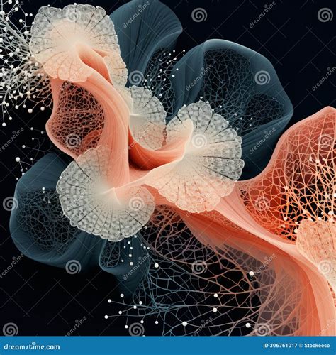 Abstract Data Analytics Background With Organic Biomimicry Inspired Lace Patterns Stock