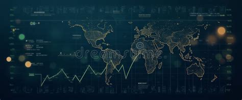 Global Network Data Analytics Digital World Map Charts Graphs Ai