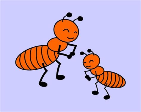 개미 벡터 일러스트 레이 션 프리미엄 벡터