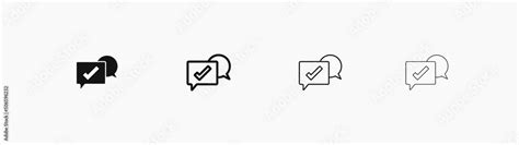 Check Mark In Speech Bubble Vector Icon Stock Vector Adobe Stock