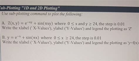 Solved Sub Plotting Id And 2d Plotting Use Sub Plotting