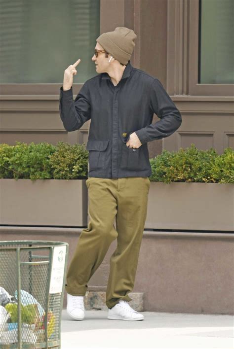 Jake Gyllenhaal In A Beige Carhartt Knit Hat Was Seen Out In Nyc