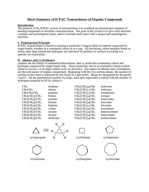 IUPAC Name List With Structure PDF 1PDF