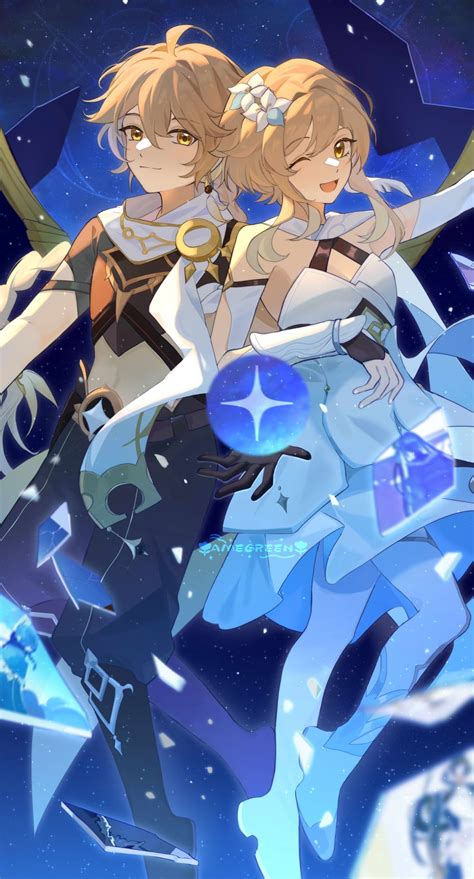 Lumine And Aether Genshin Impact Drawn By Suzushi Danbooru