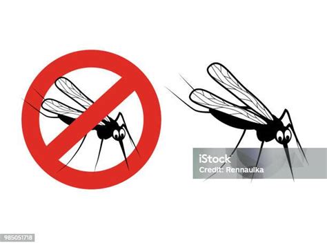 벡터 모기 흰색 배경에 고립입니다 모기 실루엣입니다 정지 비행 곤충의 상징입니다 모기 구 충 제에 대 한 금지의 부호입니다 분무에 대한 스톡 벡터 아트 및 기타 이미지
