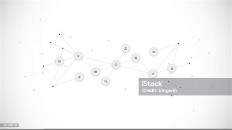 인포그래픽 요소와 평면 아이콘이 있는 정보 기술 배경 디지털 기술 네트워크 연결 및 통신 개념 벡터 일러스트레이션 가리키기에