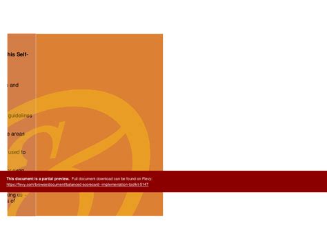 Balanced Scorecard Implementation Toolkit Template Excel Xls