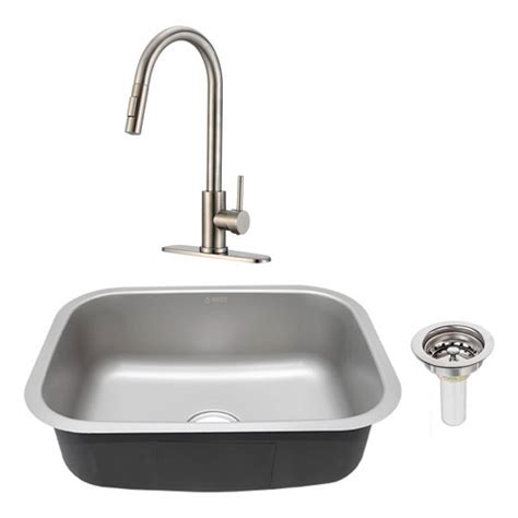 Kit De Tarja Sencilla En Acero Inoxidable Con Mezcladora Monomando Y
