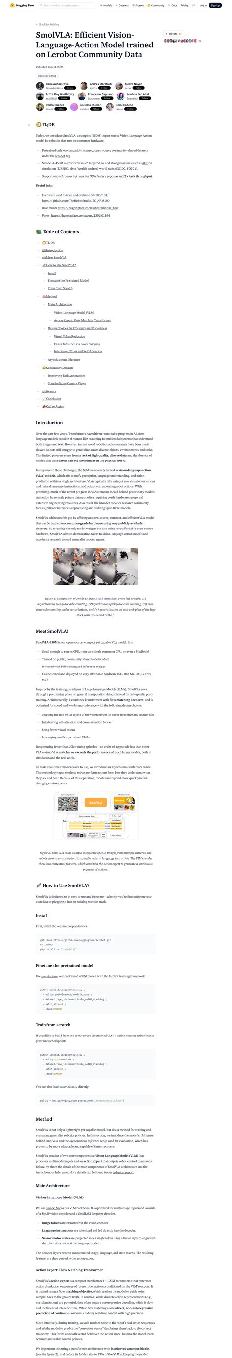 Smolvla Efficient Vision Language Action Model