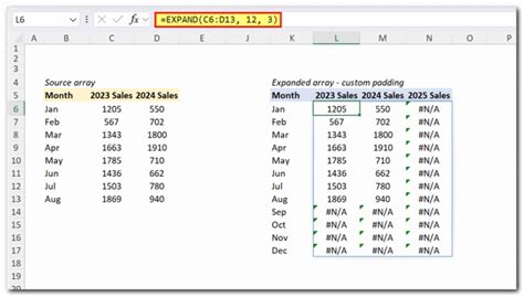 Learn Excel Excel Expand Function To Grow Array To Specified Number