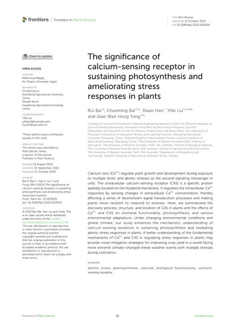 Pdf The Significance Of Calcium Sensing Receptor In Sustaining