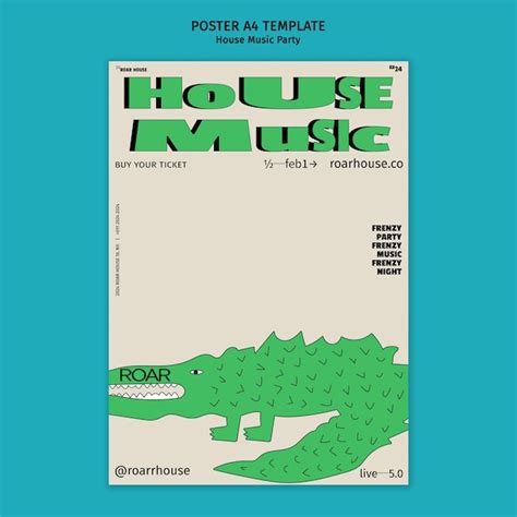 하우스 음악 파티 포스터 템플릿 무료 Psd 파일