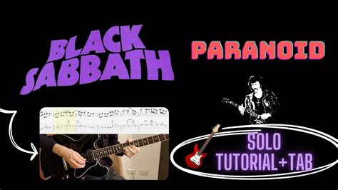 Black Sabbath Paranoid Guitar Solo Tutorial Tab Youtube