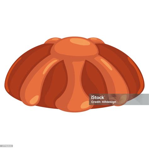 Traditional Mexican Bread With Orange Glaze Vector Stock Illustration