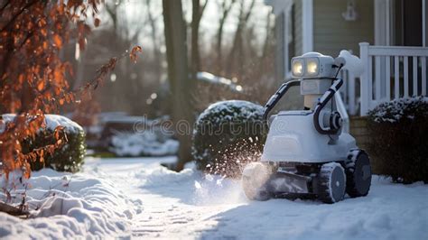 Robot Snow Plow Stock Image Image Of Snow Technology 295431375