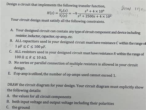 Solved Design A Circuit That Implements The Following