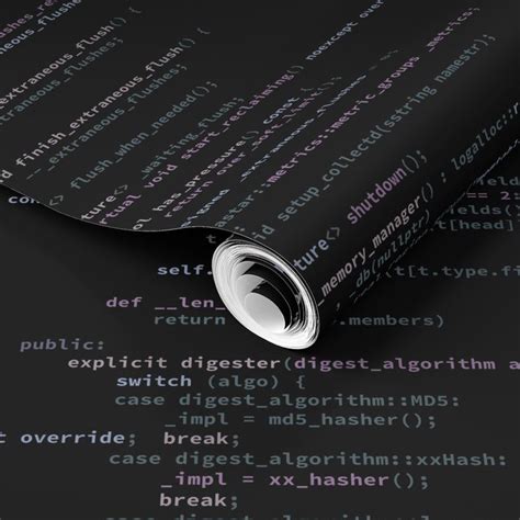 Programming Code C And Python Black Wallpaper Spoonflower