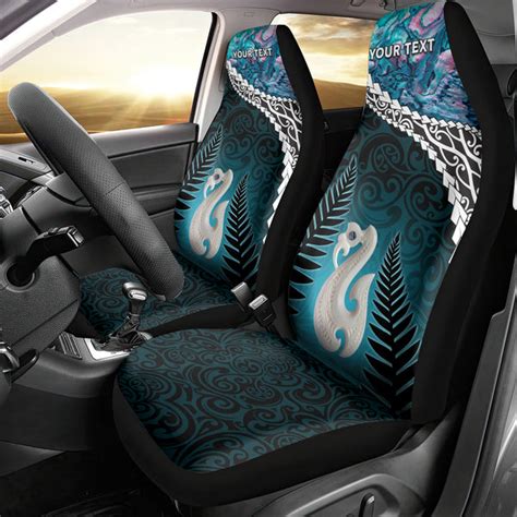 Personalised New Zealand Maori Car Seat Cover Manaia Paua Shell