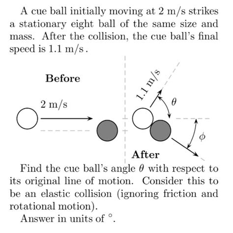 Solved A Cue Ball Initially Moving At 2 M S Strikes A Chegg