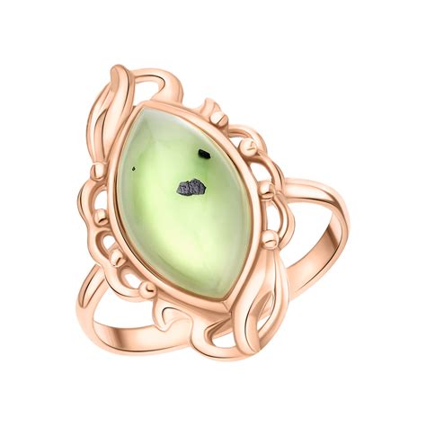 Серебряное кольцо с нефритом Sunlight 51800614 розовое серебро 925 пробы нефрит — купить в