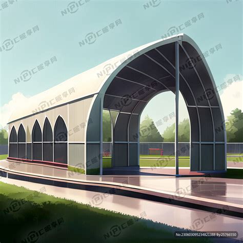 Ai创作图带弧形雨棚校园公示栏 昵图网