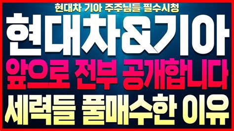 현대차 현대차주가전망 현대차목표가 기아 주가전망 풀매수 들어왔네요 왜 Youtube