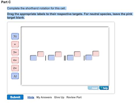 Solved Complete The Shorthand Notation For This Cell Drag The