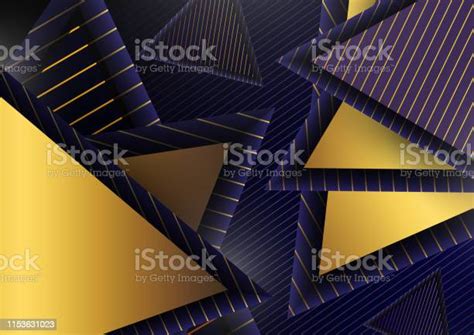 골드와 컬러 삼각형 및 라인 추상 기하학적 배경입니다 창조적 인 개념 브로셔 전단지 전단지 표지 용 템플릿입니다 가리기에 대한 스톡 벡터 아트 및 기타 이미지 Istock