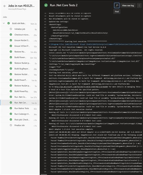 Tests Silently Fail To Run On The Azure Pipeline · Issue 8925 · Microsoftpowertoys · Github