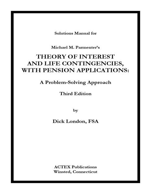 Actuarial Science Solution Pdf Present Value Mathematics