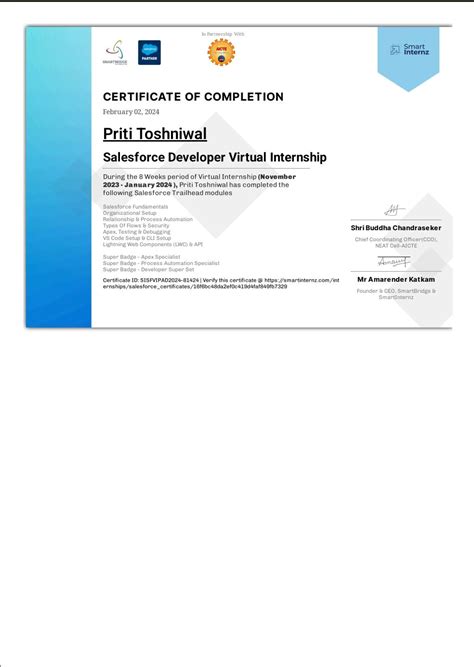 priti toshniwal on linkedin salesforce developer virtualinternship techjourney