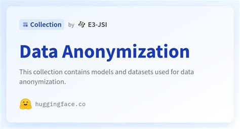 Data Anonymization A E3 Jsi Collection
