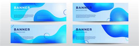 추상 적 기하학적 파란색 와이드 배너 레이아웃 디자인 세트 비즈니스 기업 게임 디자인 등을 위한 블루 프레젠테이션 배경 0명에 대한 스톡 벡터 아트 및 기타 이미지 Istock