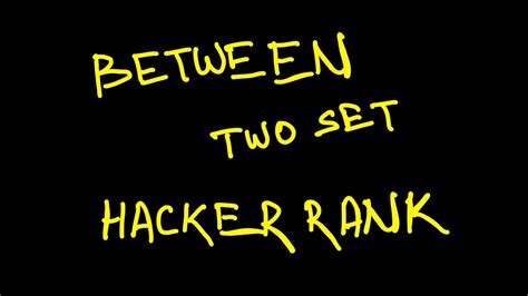 between two set hackerrank java youtube
